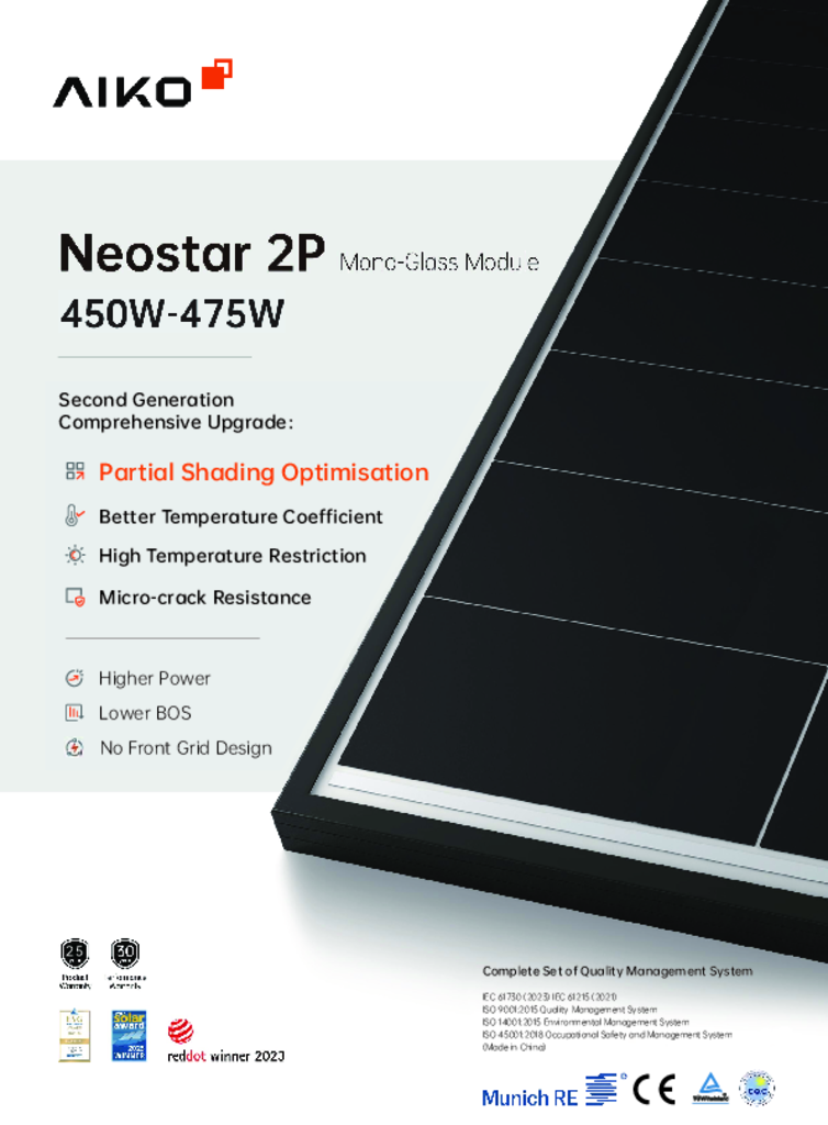 Aiko Neostar 2P 475W | Product | Pure Electric